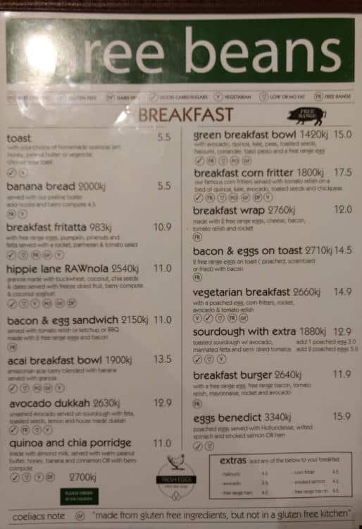 Three Beans Menu, Menu untuk Three Beans, Macquarie Park, Sydney ...