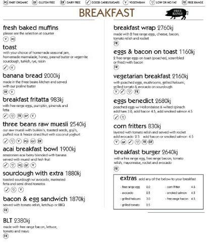 Three Beans Menu, Menu untuk Three Beans, Macquarie Park, Sydney ...