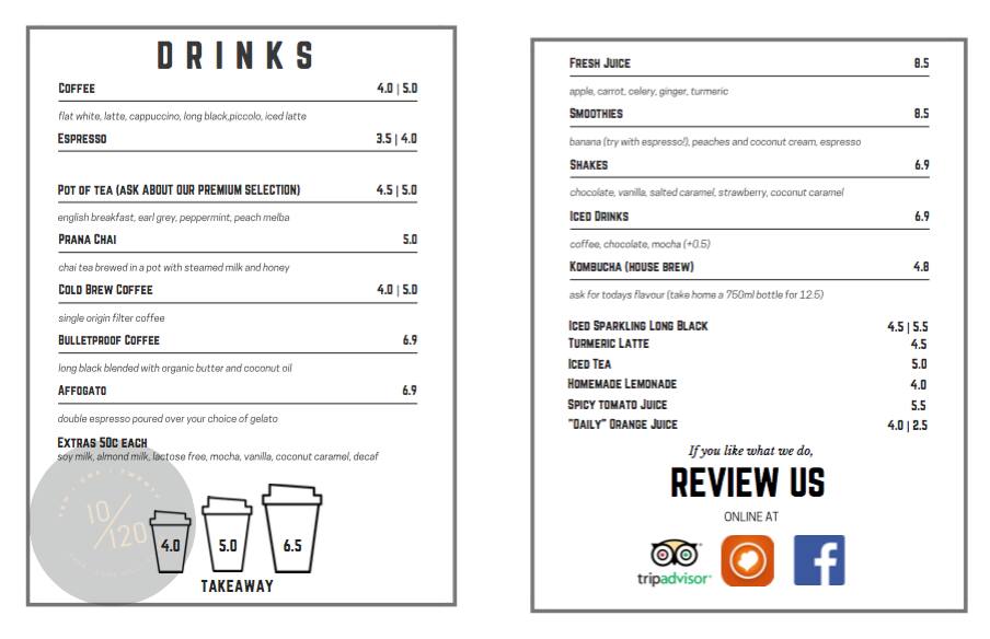 Ten One Twenty Cafe Menu, Menu for Ten One Twenty Cafe, Cairns, Cairns ...