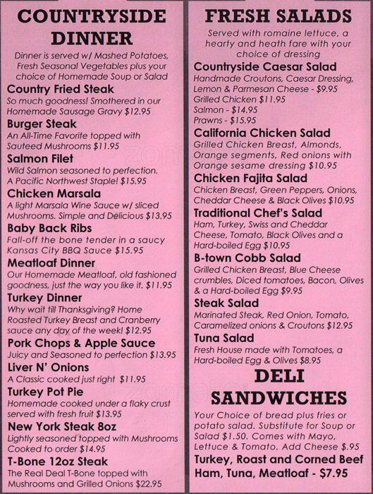Countryside Cafe Menu, Menu for Countryside Cafe, Burien, Burien ...