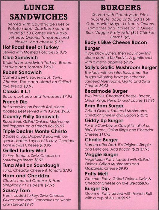 Menu at Countryside Cafe, Burien