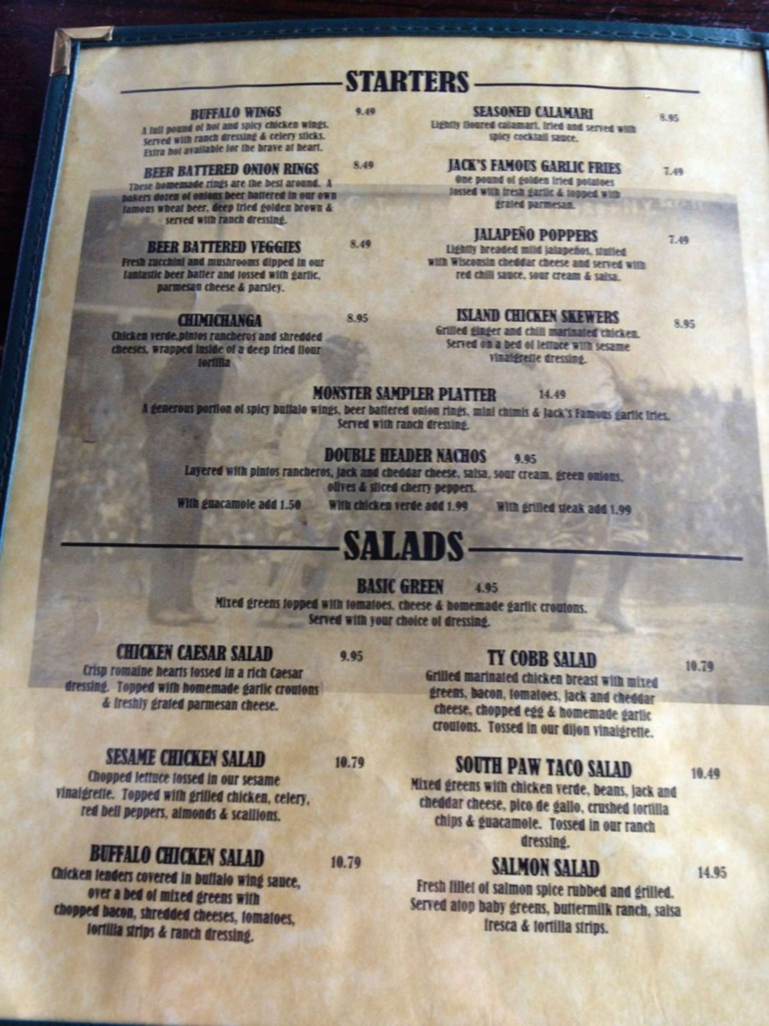 Menu at Jack's Brewing pub & bar, Fremont