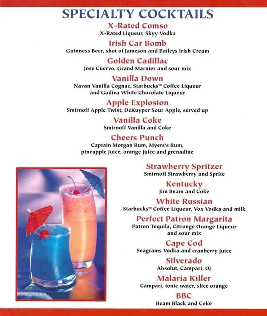 Menu at Cheers Food and Spirits LLC pub & bar, Fort Lauderdale