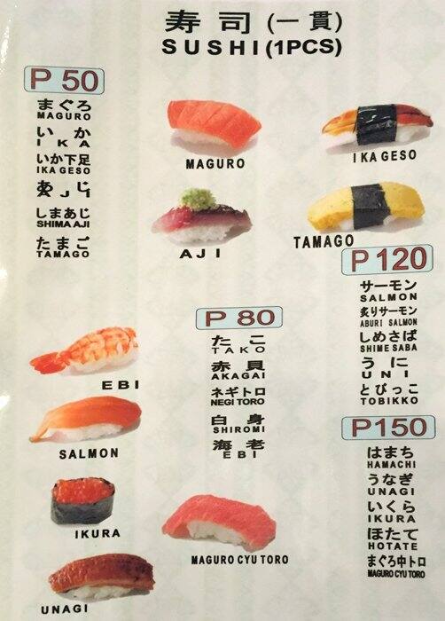 Nihonbashi Tei Menu, Menu for Nihonbashi Tei, Tomas Morato, Quezon City ...