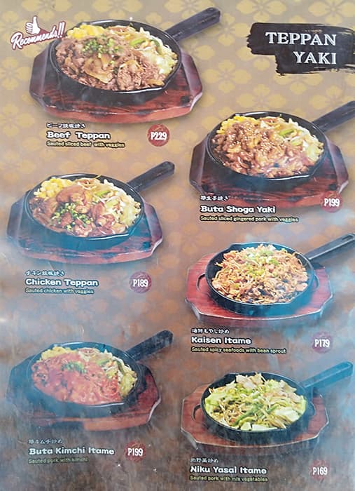 Menu at Kenshin Japanese Izakaya Restaurant ( Vista Mall Las Piñas ...