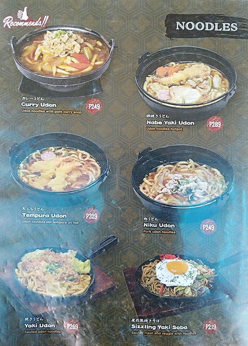 Menu at Kenshin Japanese Izakaya Restaurant ( Vista Mall Las Piñas ...