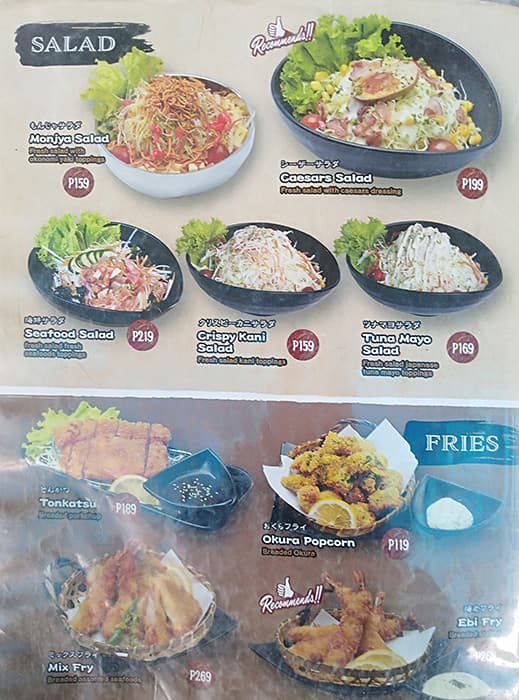Menu at Kenshin Japanese Izakaya Restaurant SM LightMall, Mandaluyong