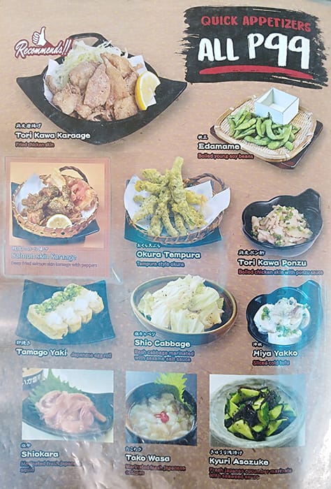Menu at Kenshin Japanese Izakaya Restaurant SM LightMall, Mandaluyong