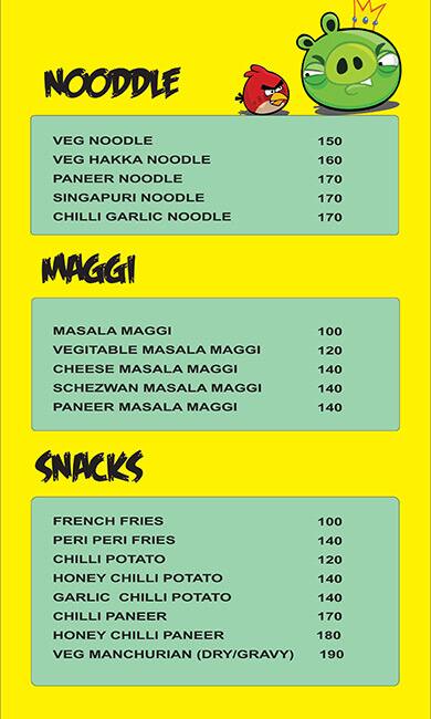 Menu at The Hungry Birds, Gurugram