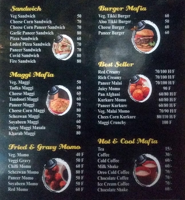 Menu at MOMO MAFIA CAFE, Gwalior