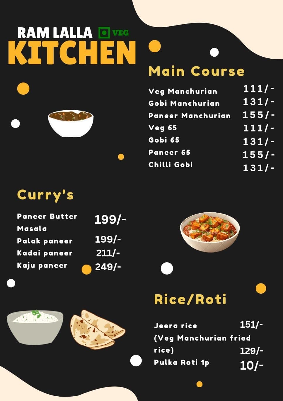 Menu of Ram Lalla Kitchen, Mehdipatnam, Hyderabad