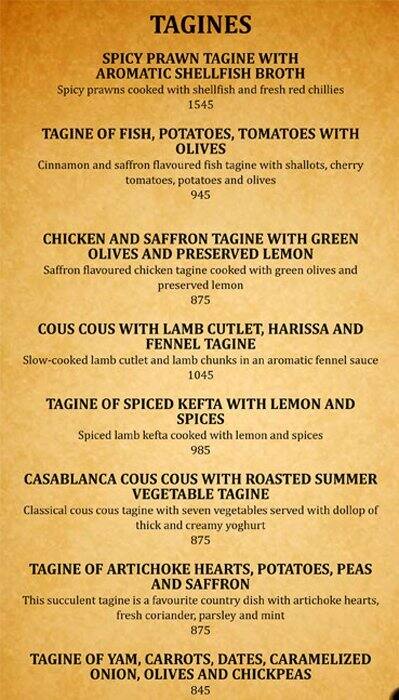 Menu at The Hiatus, New Delhi