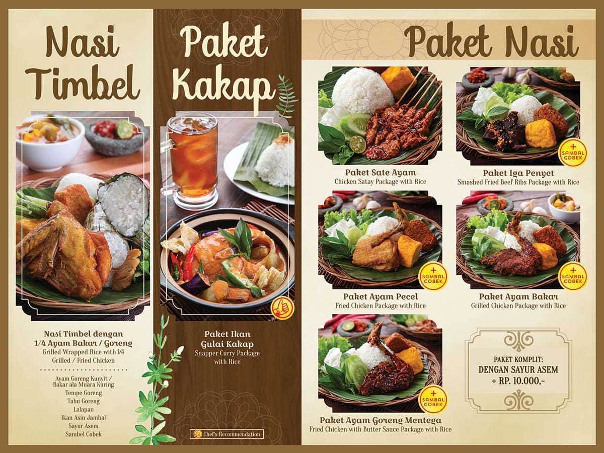 Menu at Muara Kuring restaurant, Jakarta, Jln. Muara Karang 117- 119