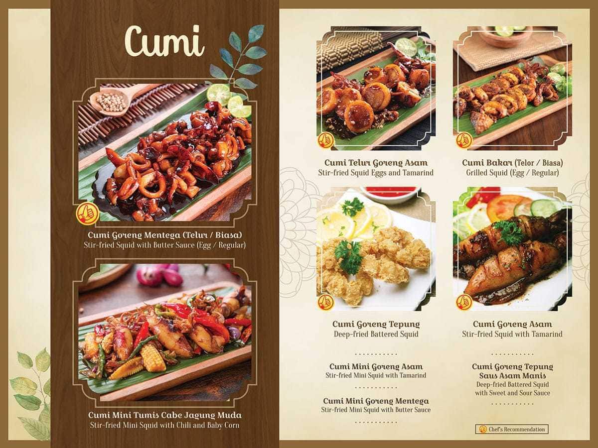 Menu at Muara Kuring restaurant, Jakarta, Jln. Muara Karang 117- 119