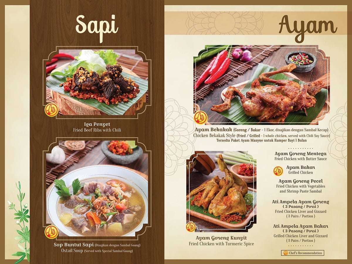Menu at Muara Kuring restaurant, Jakarta, Jln. Muara Karang 117- 119
