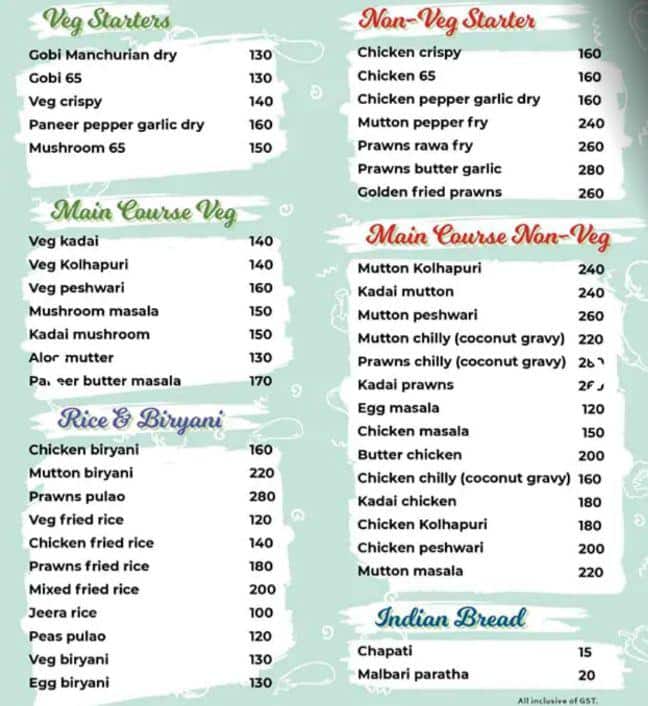 Menu at Goodman Restaurant & Bar, Margao
