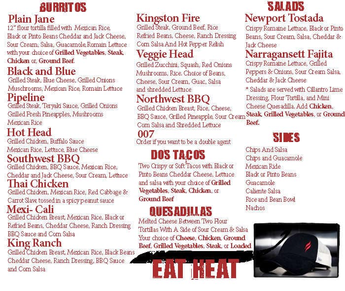 Caliente Mexican Grill menu, Menu restauracji Caliente Mexican Grill ...