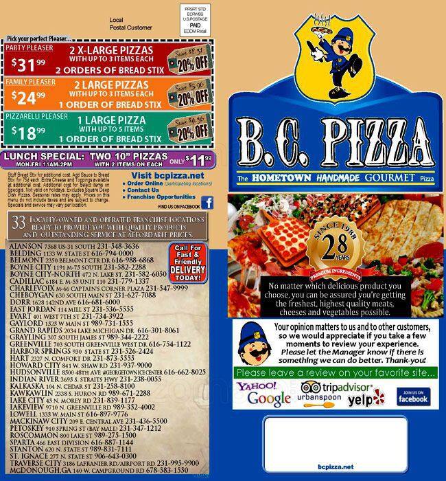 BC Pizza, St Ignace, St Ignace - Urbanspoon/Zomato