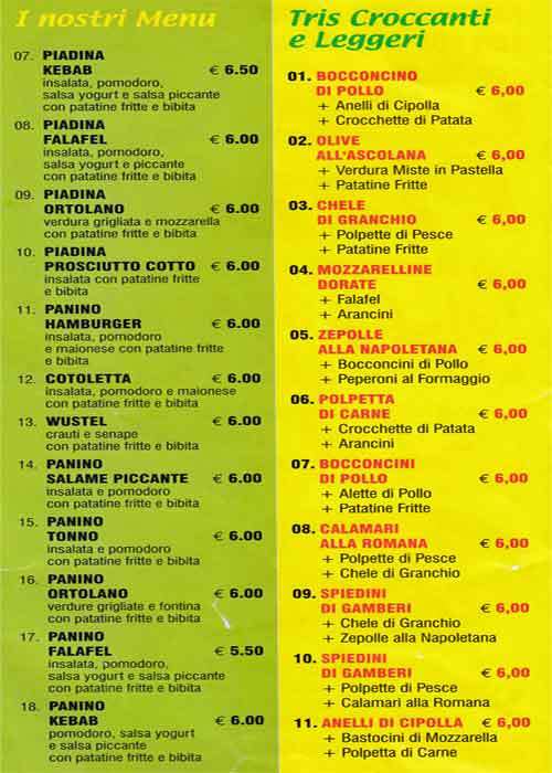 Menu da CHE PIZZA " Classica, Integrale, Kamut, Senza Glutine ...