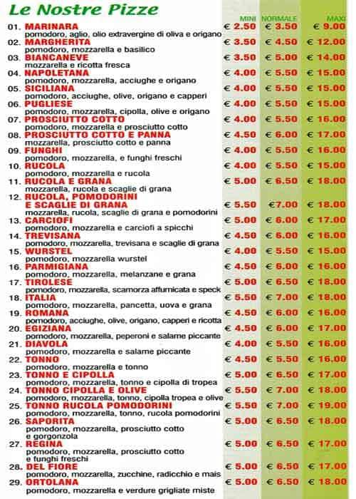 Menu au CHE PIZZA " Classica, Integrale, Kamut, Senza Glutine ...