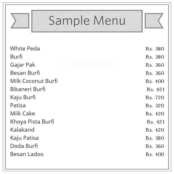 Sweet Palace Menu, Menu for Sweet Palace, Punjabi Bagh, New Delhi - Zomato