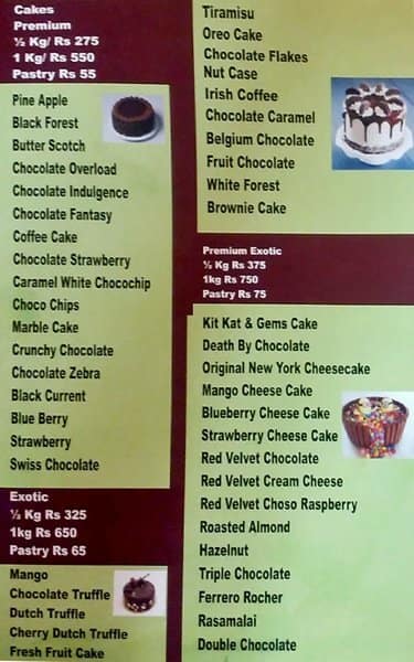 The Pastry House Menu, Menu for The Pastry House, Electronic City ...