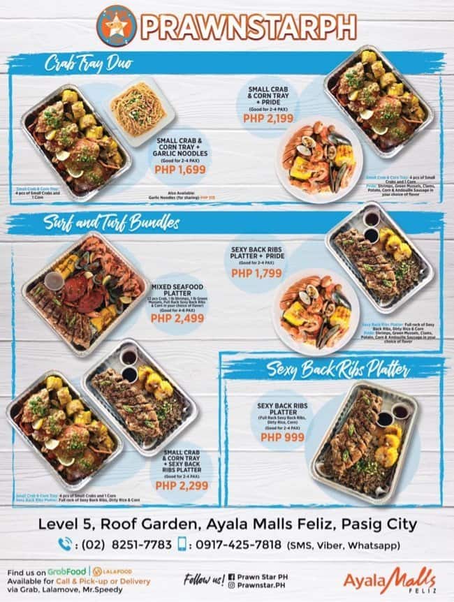 Menu at Prawn Star, Pasig