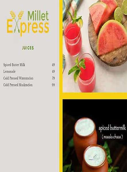 Menu of Millet Express, Gachibowli, Hyderabad