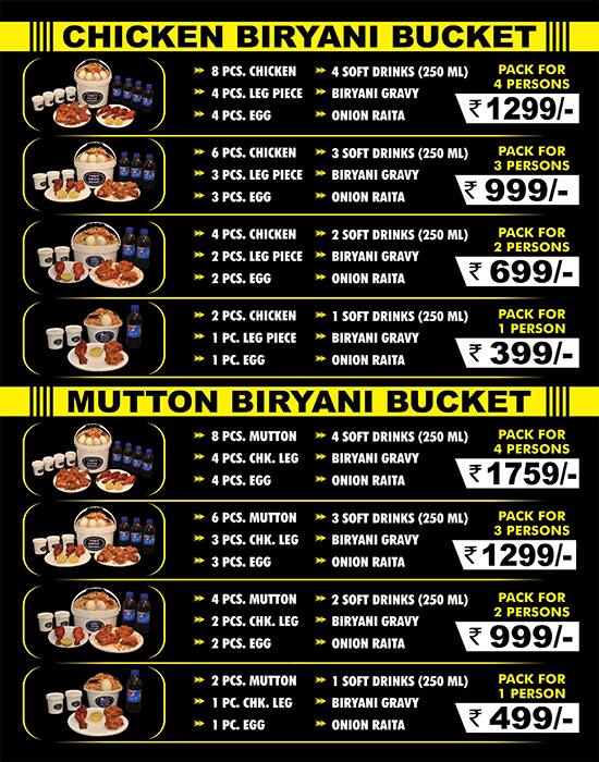 Menu at Annas Biryani Bucket, Greater Noida