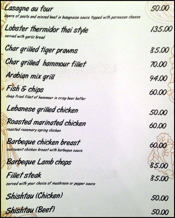 Menu at Coastal Bait restaurant, Dubai, +9H4 Regent Palace Hotel ...