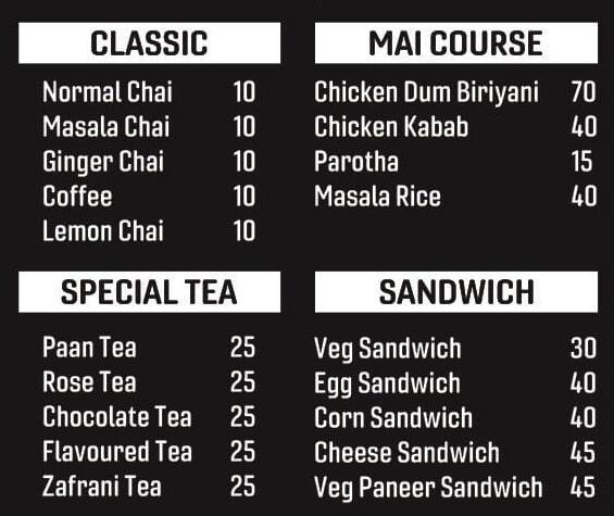 Menu of Haan Cafe, BTM, Bangalore