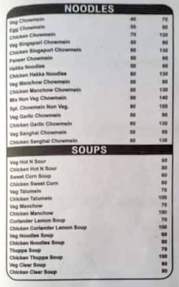 Menu of Jalsa Restaurant, Safdarjung, New Delhi