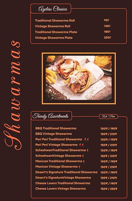 Menu of Desert Shawarma - The Oasis Of Taste, Undri, Pune