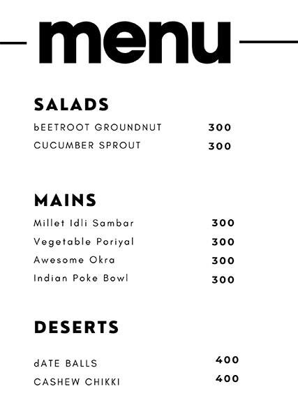 Menu of Satvik Soul Kitchen, Churchgate, Mumbai