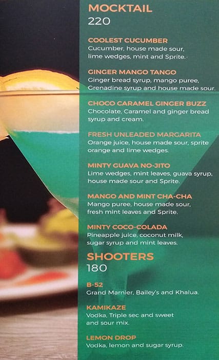 Menu at 2702 Lobby Lounge - Midas Hotel & Casino, Pasay