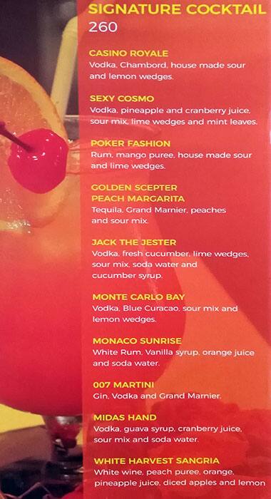 Menu at 2702 Lobby Lounge - Midas Hotel & Casino, Pasay