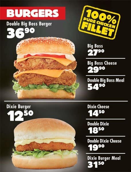 Menu at Hungry Lion Van Der Walt Street restaurant, Pretoria, 300 Church St