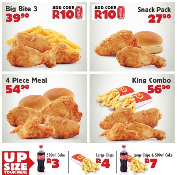 Menu au Hungry Lion Bloed Street restaurant, Pretoria