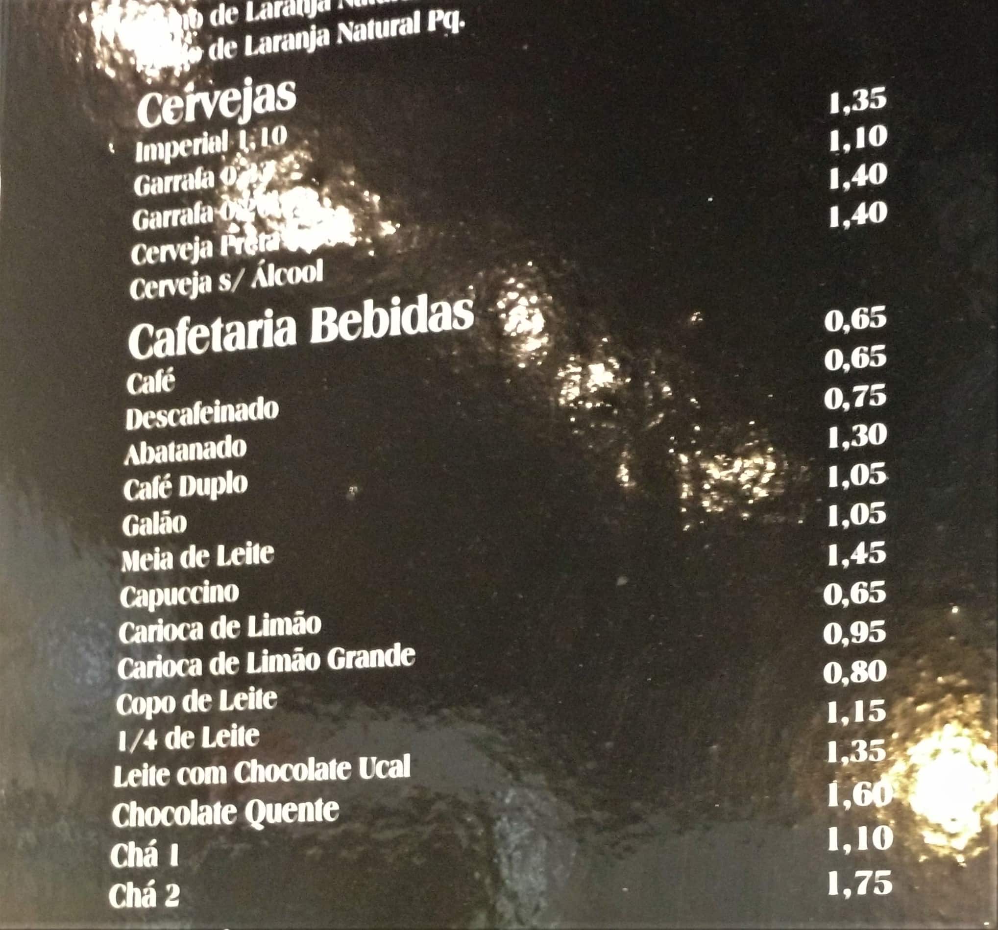 Menu at Papa Fina cafe, Carnaxide, Av. Edmundo Lima Basto B-C