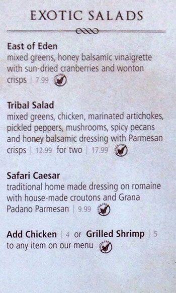 Menu at Safari Bar and Grill, Toronto, Avenue Rd