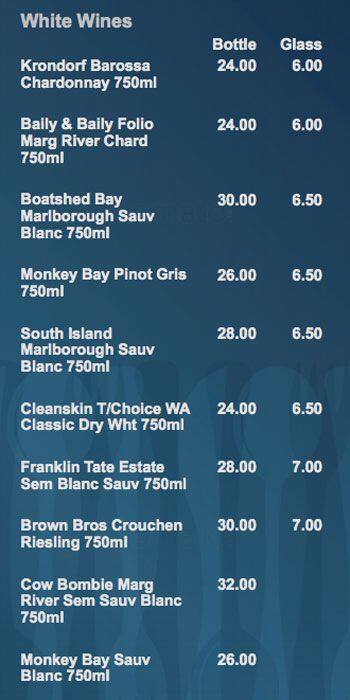 Menu at Peninsula Tavern pub & bar, Maylands