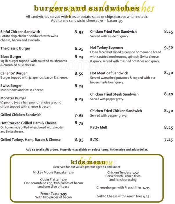 Menu at Tierney's Cafe & Tavern, Lewisville