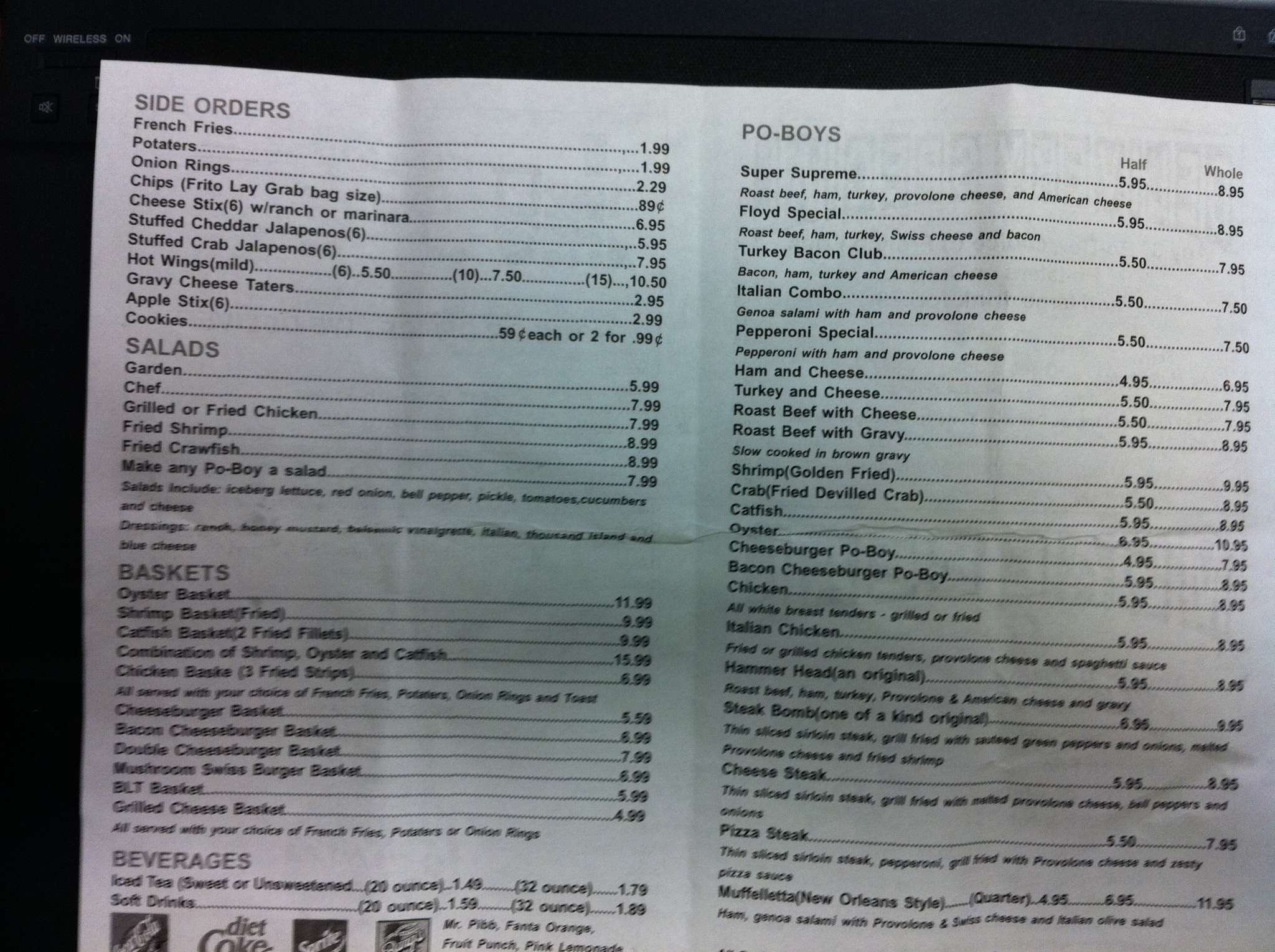 Po-Boy Express Menu, Menu for Po-Boy Express, Hattiesburg, Hattiesburg ...