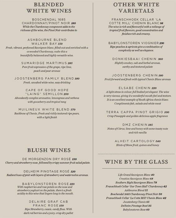 Menu at Life Grand Cafe, Cape Town, 2 Pierhead Road