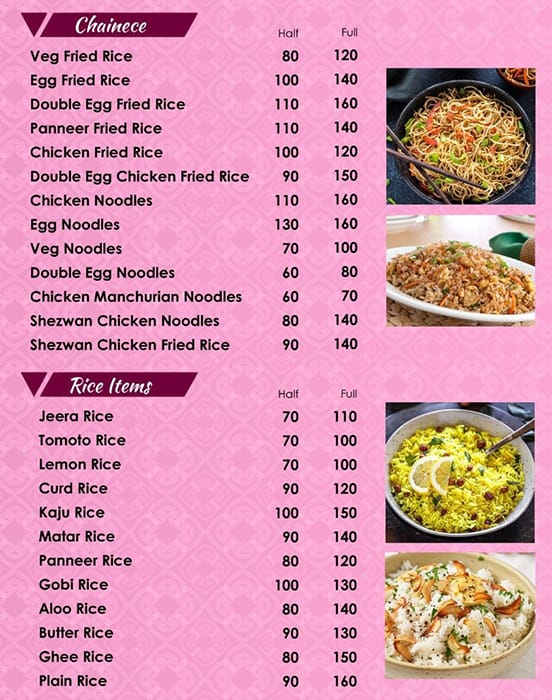 Menu at The RS DHABA restuarant, Hyderabad
