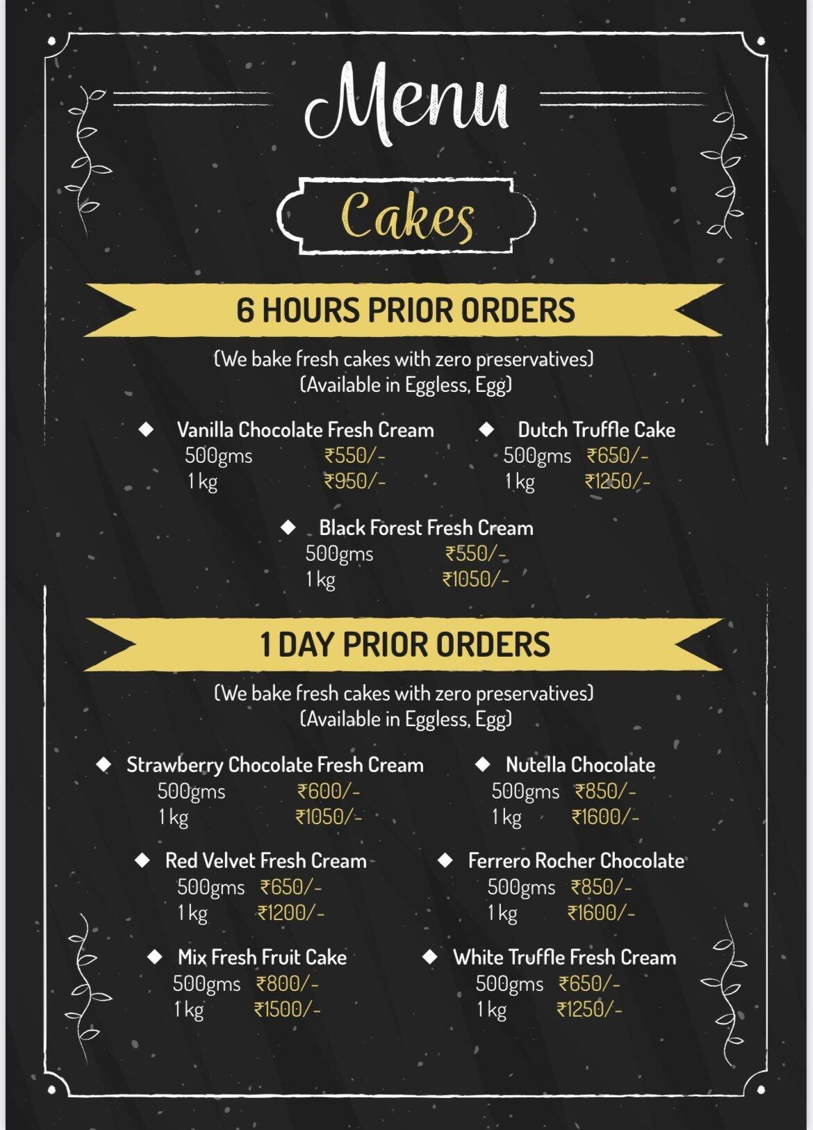 Menu of Chocolatiergoa, Porvorim, Goa