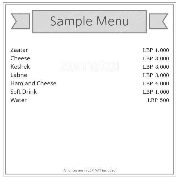 Saj Al Amira Menu, Menu for Saj Al Amira, Ras Osta, Jbeil District ...