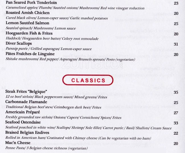 Menu at B.Cafe, West New York, 566 Amsterdam Ave