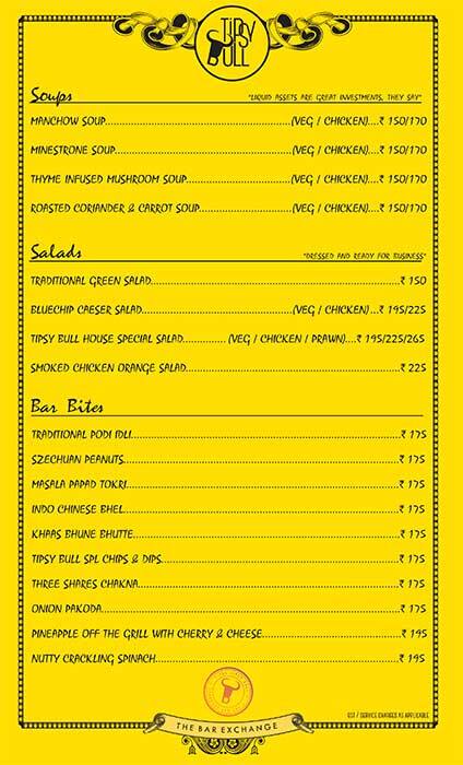 Tipsy Bull - The Bar Exchange Menu - Zomato