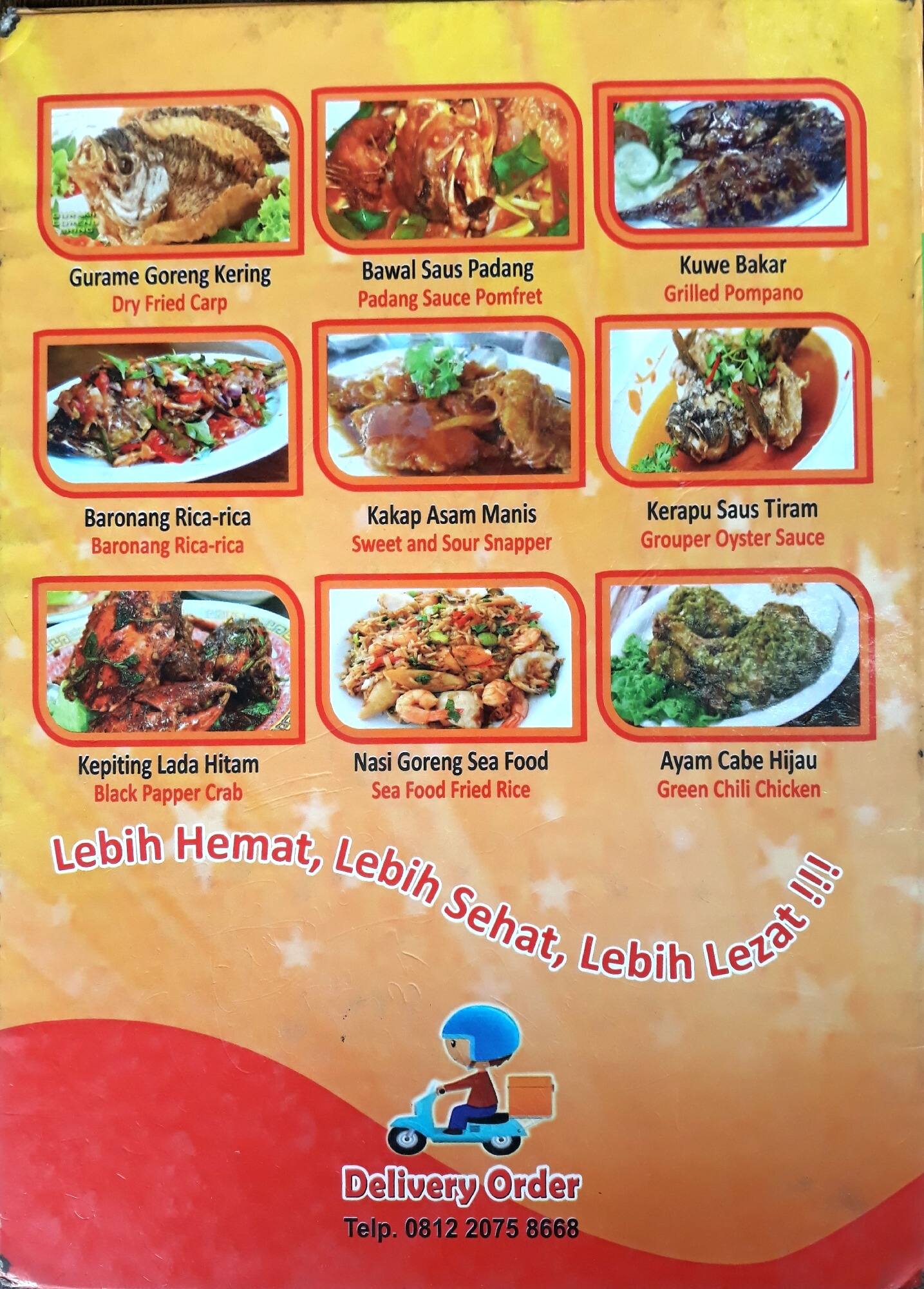 Menu at Rm Cendrawasih restaurant, Bandung